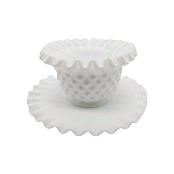 Fenton | Accents | Vintage Fenton Milk Glass Hobnail Dish And Bowl With ...